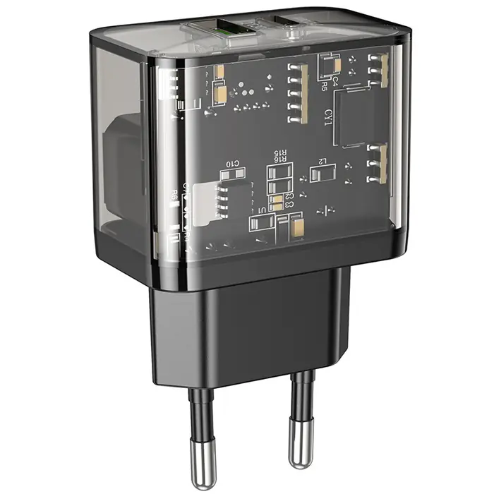 HOCO N34 PD20W+QC3.0 USB+Type-C Giris Hizli Sarj Adaptörü Basligi ...