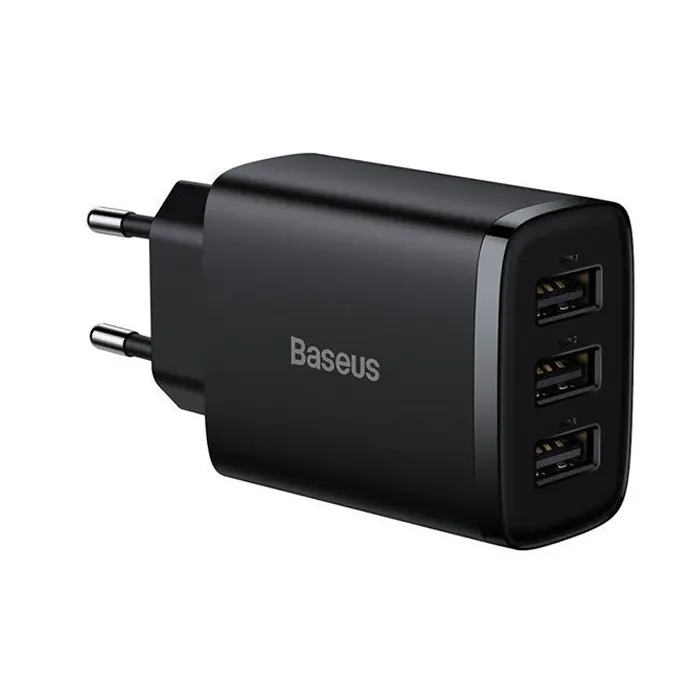 Baseus Kompakt 3 USB Portlu 17W Hizli Sarj Basligi Adaptörü | Akıllı Phone