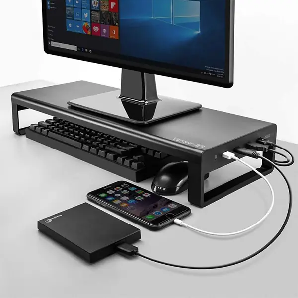 Vaydeer 4 USB Çikisli USB 3.0 Aluminum Monitor Stand Laptop Stand ...