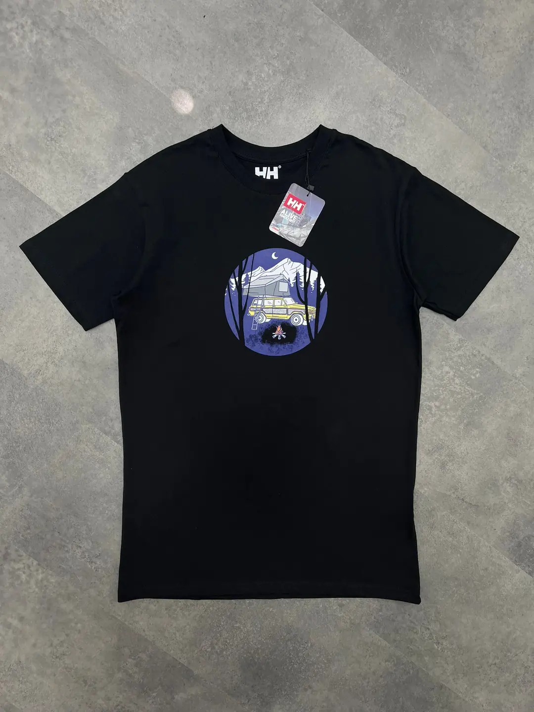 Yeni Sezon Back To Print Angler Car Black T-shirt