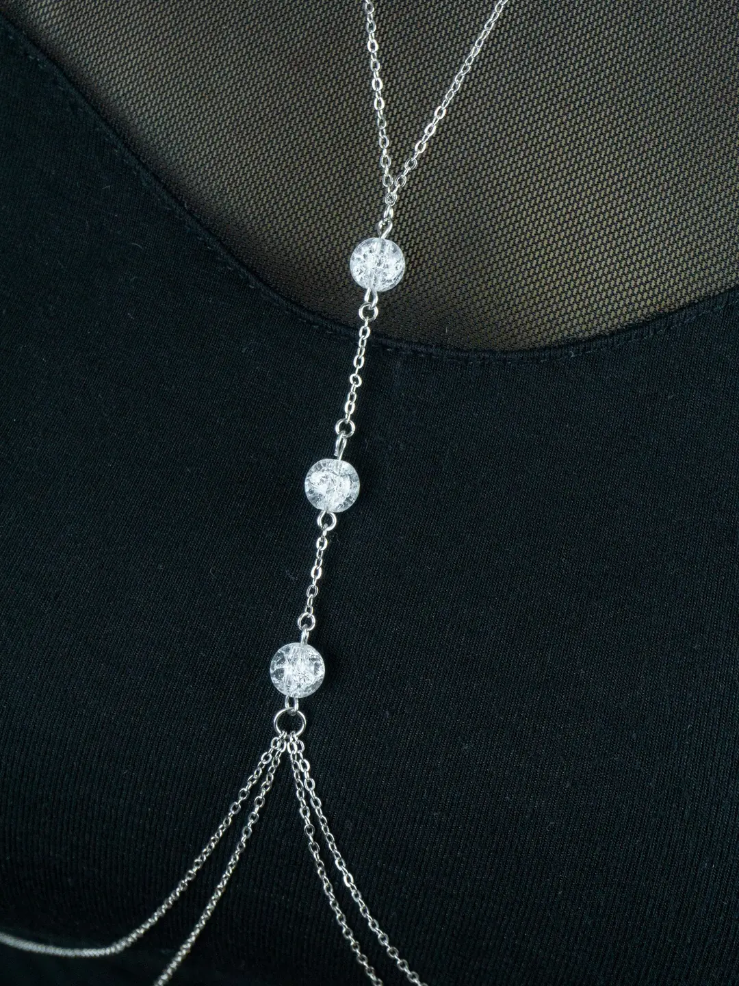 3'lü Doğal Necef Taşlı Kolye Ve Bel Bağlantılı Vücut Zinciri