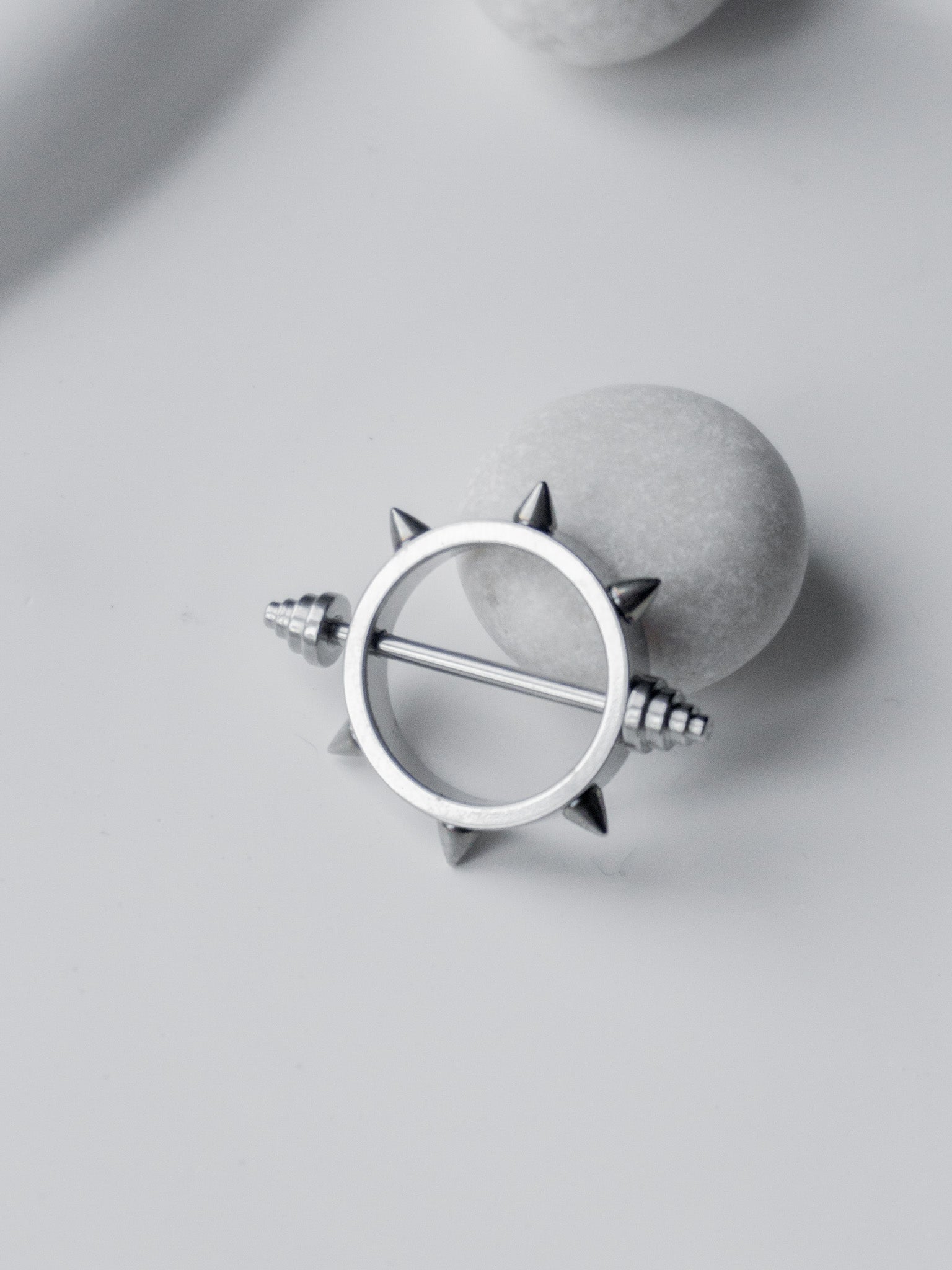 Spayk Daire Çelik Meme Ucu Piercing