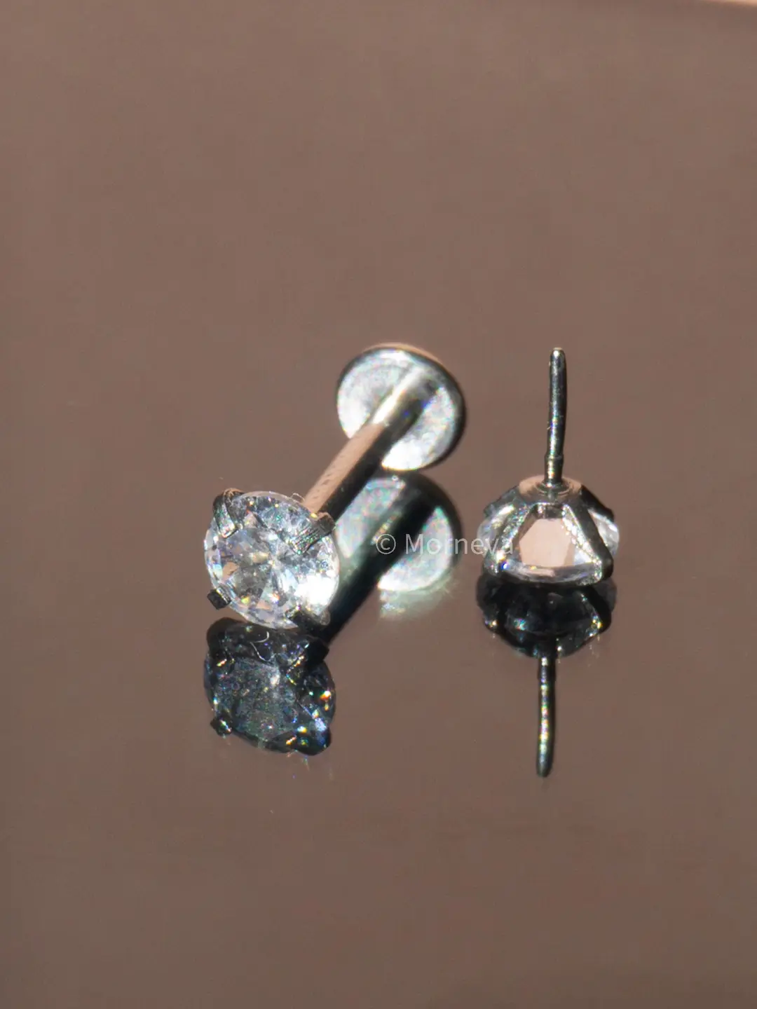 Vidasız Çelik Daire Taşlı Tragus Conch Helix Kıkırdak Kulak Piercingi ...