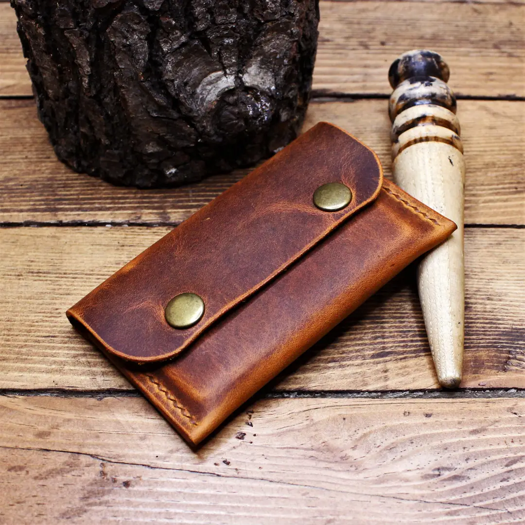 Hakiki Deri Minimal Kartlık - İsme Özel - ZDK Leather Craft