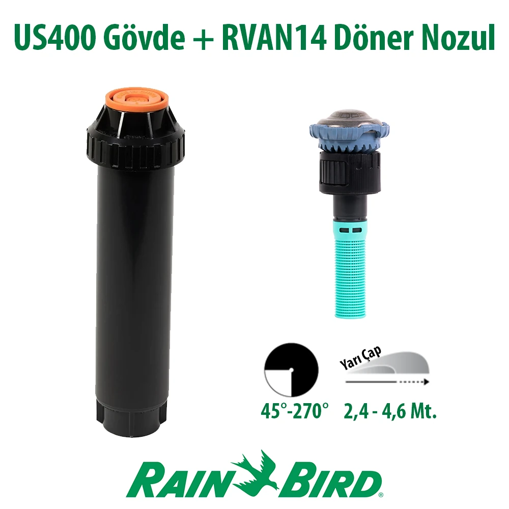 Rain Bird Rain Bird RVAN14 Döner Nozul Açı Ayarlı 2,4 - 4,6 Mt. ve ...