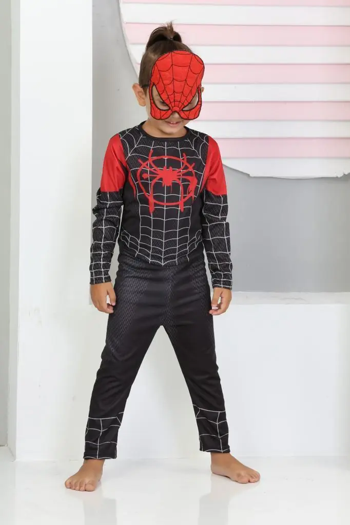 Erkek Çocuk Siyah Örümcek Adam Kostüm