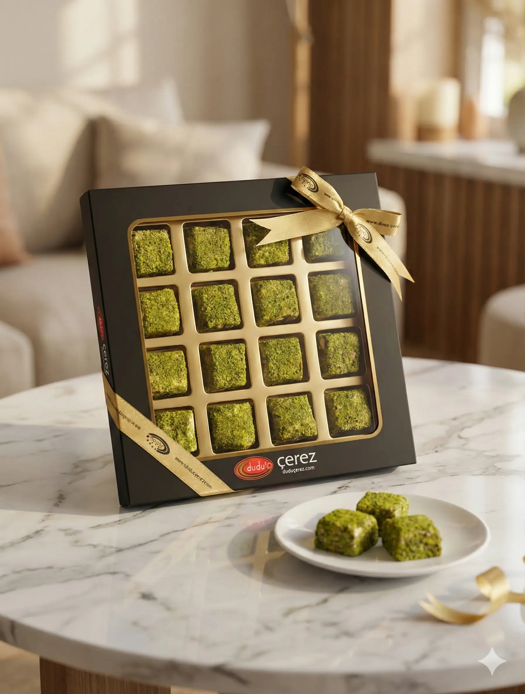 Hediyelik Antep Fıstıklı Baklava Lokum Kutusu – (350 Gr) – Premium Lokum