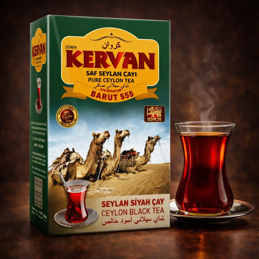 Kervan Saf Seylan Çayı Barut 555 (Yeşil) 800 Gr