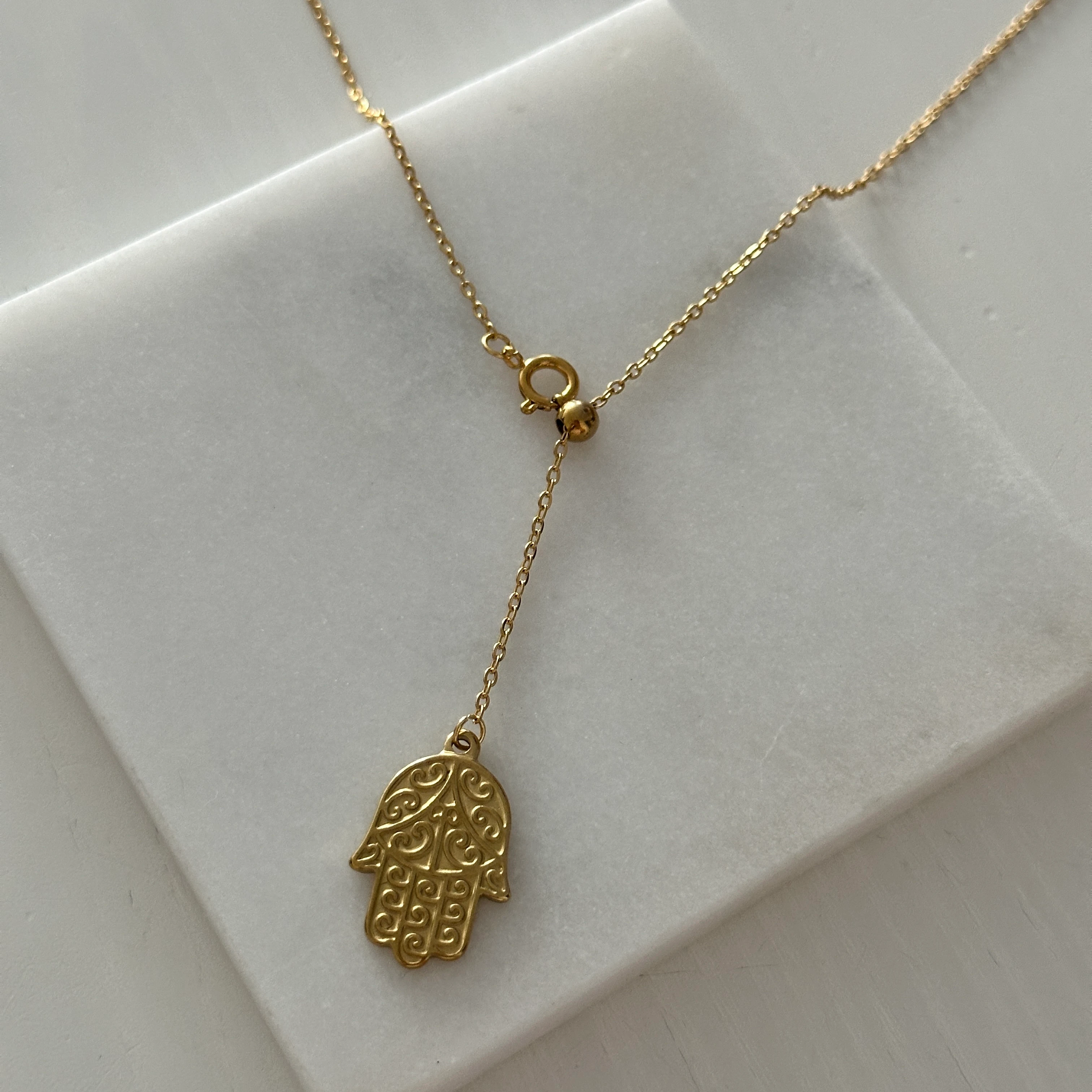 Asansörlü Hamsa Fatma Ana Eli Y Kadın Kolye