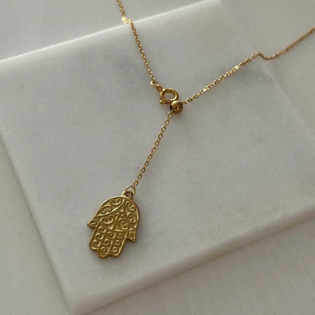 Asansörlü Hamsa Fatma Ana Eli Y Kadın Kolye