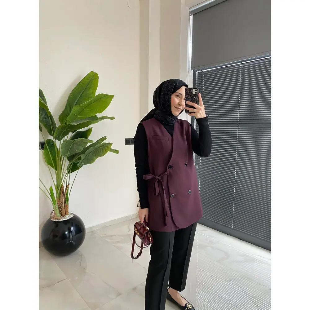 LİNE KREP YELEK MÜRDÜM