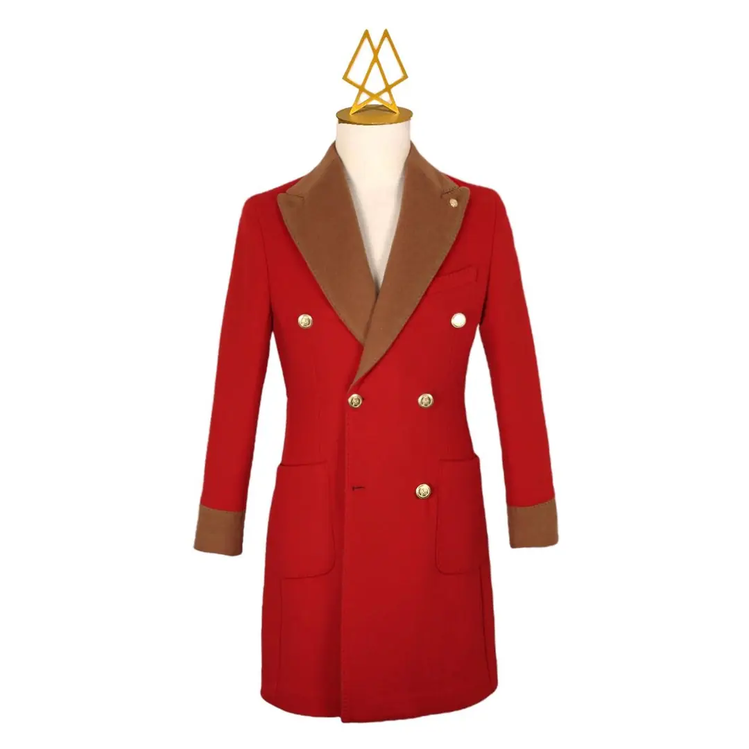SAROS RED OVERCOAT