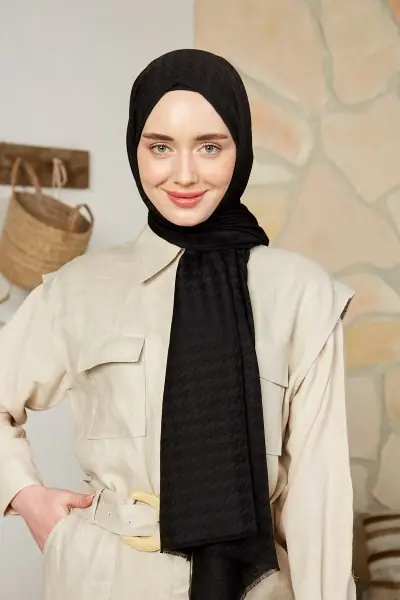 Modal Jakar Serisi Kazayağı Desen Şal