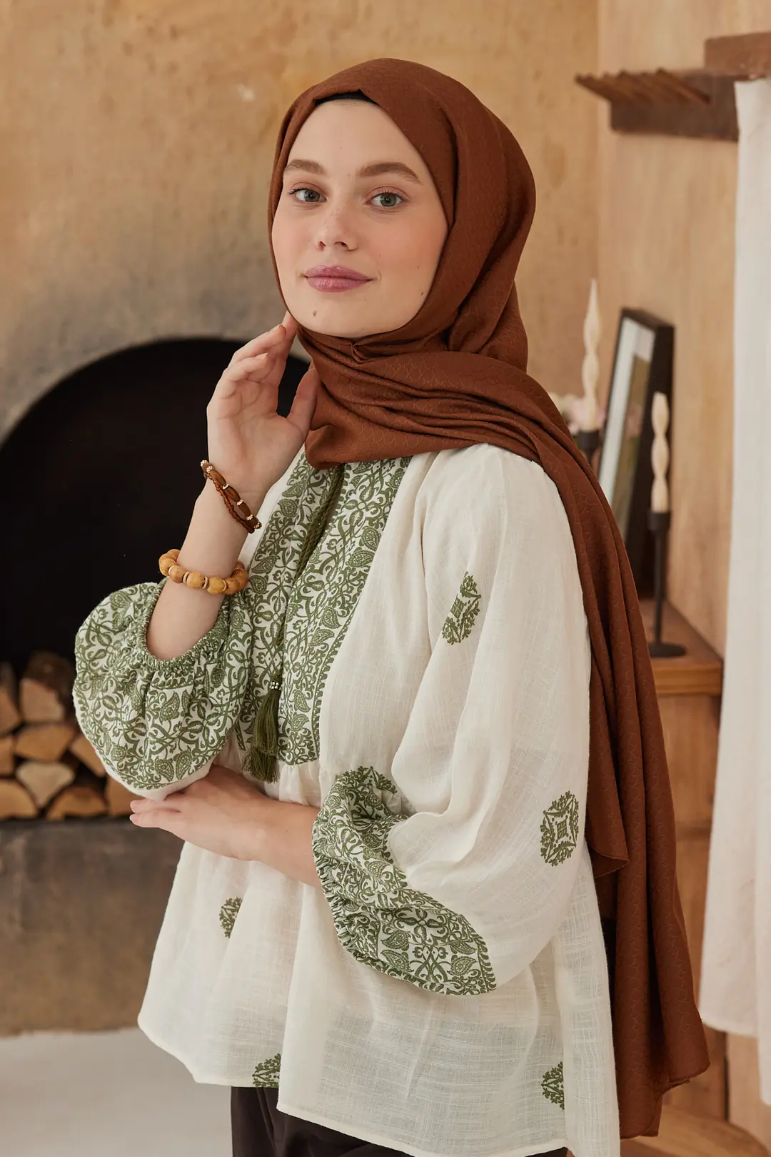 Soft Jakar Serisi Halka Desen Şal