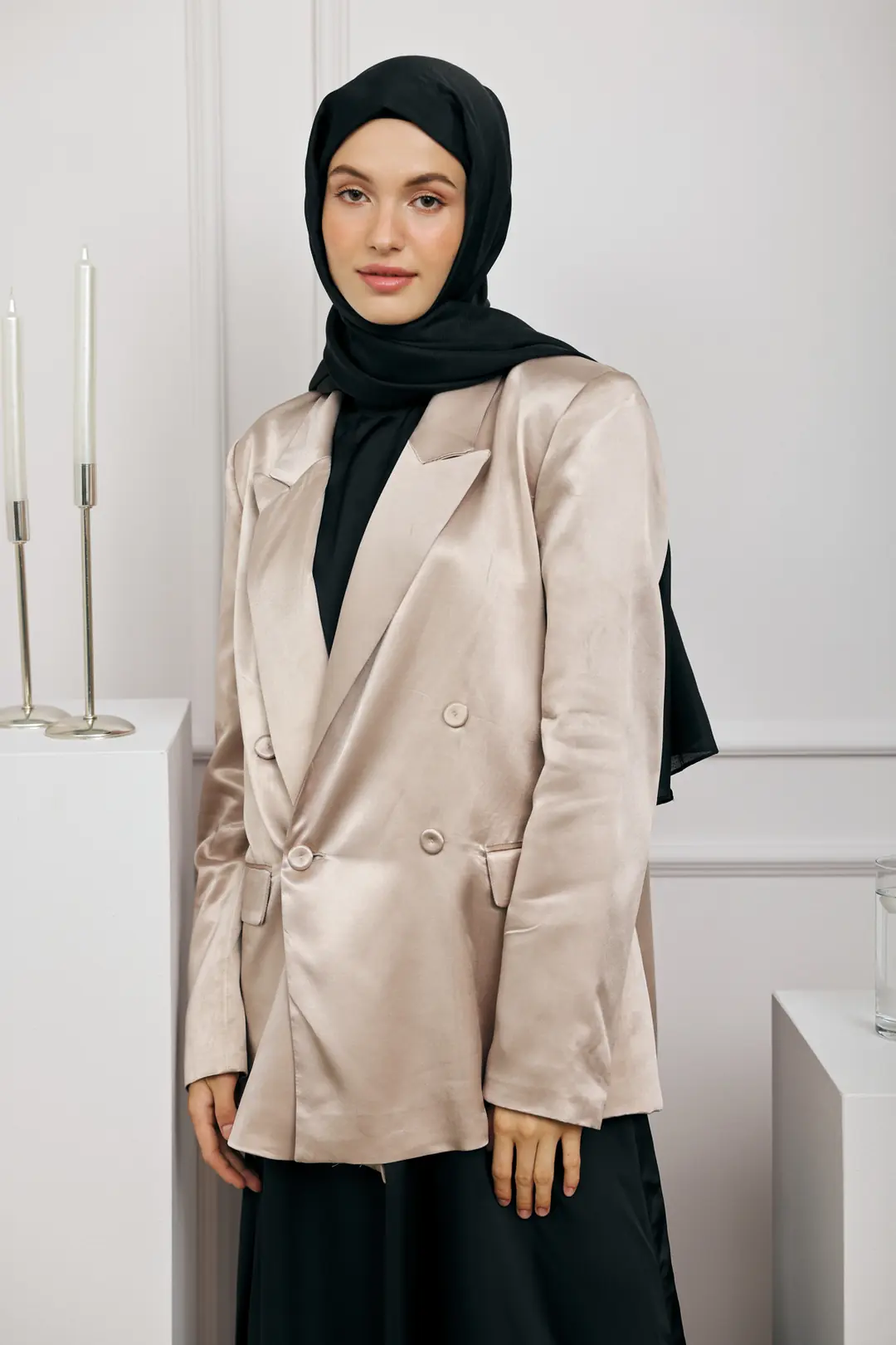 Düz Monogram Serisi Şal