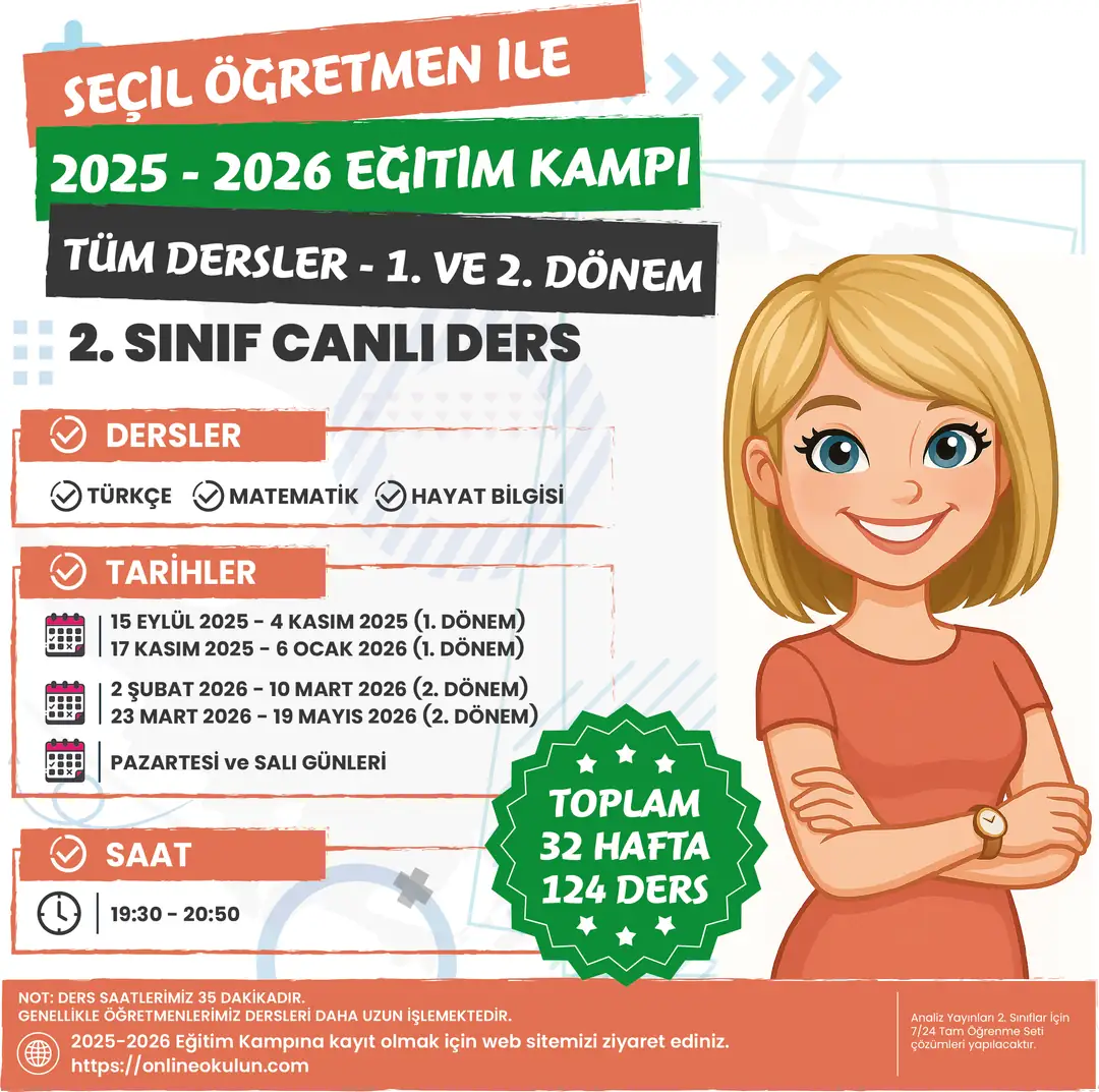 2.Sınıf Seçil Öğretmen ile 2025-2026 Eğitim Kampı - Tüm Dersler 124 Ders