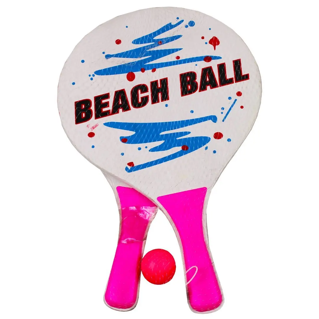 KZL-3394 BEACHBALL WOODEN RACKET WITH NET 24 - BERMUDA, 8.70E+16, KZL ...