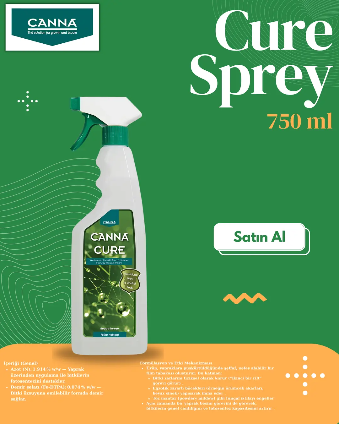 Canna Cure Yaprak Koruyucu Sprey 750 mL