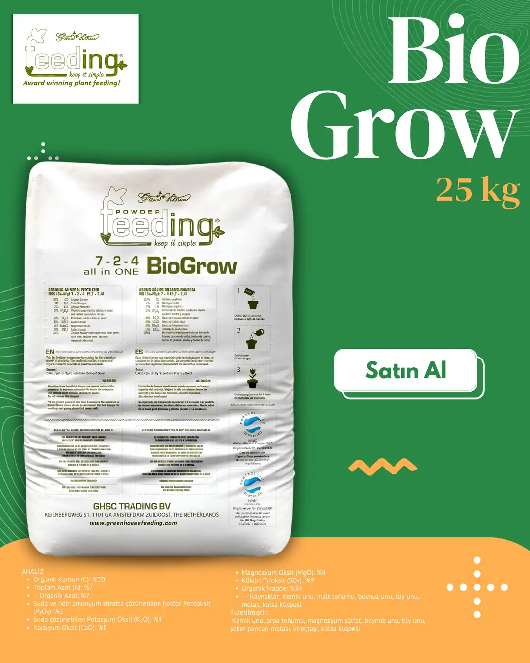 Green House Feeding Bio Grow 25 kg
