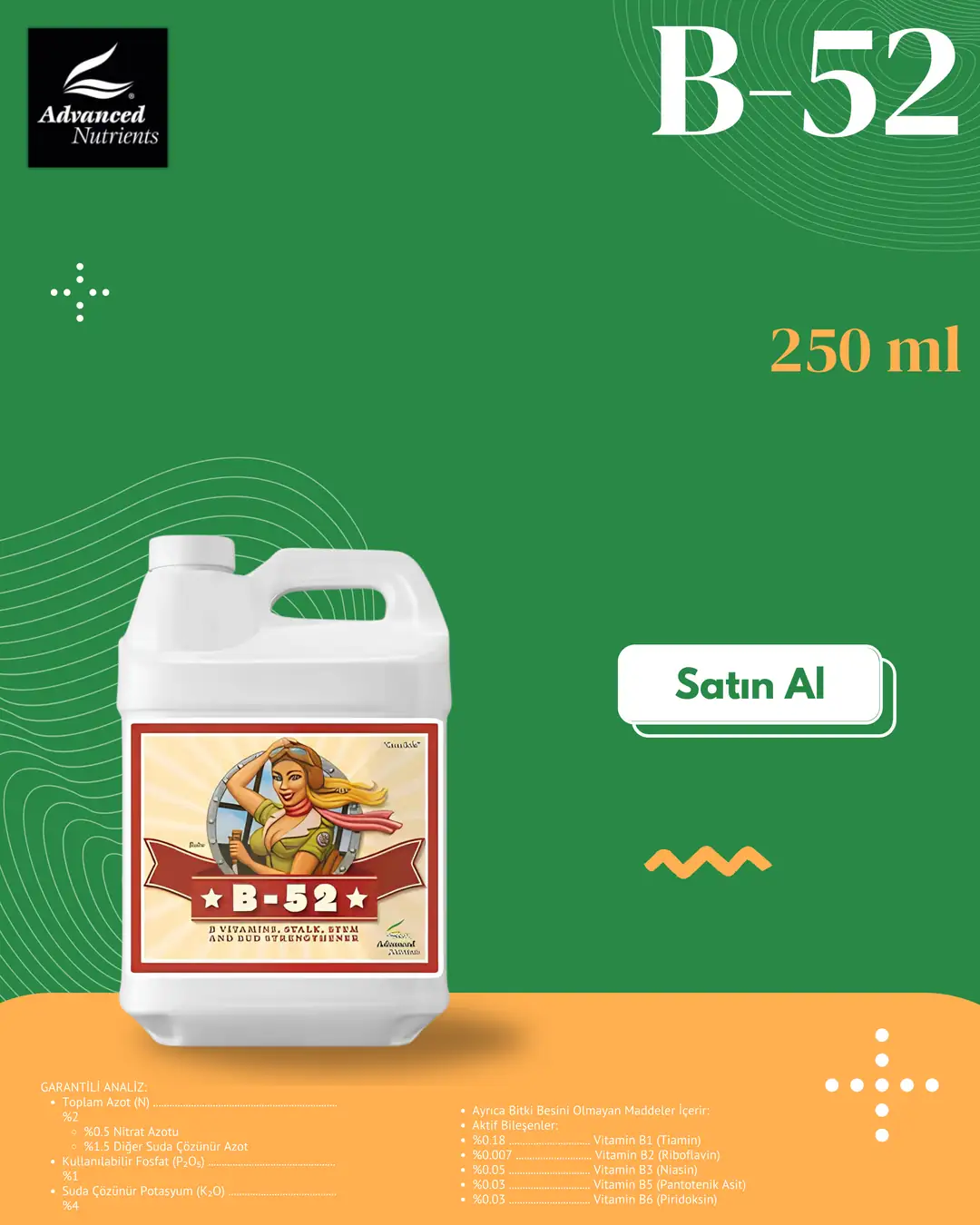 Advanced Nutrients B-52 250 ml - Bitki Metabolizma Artırıcı