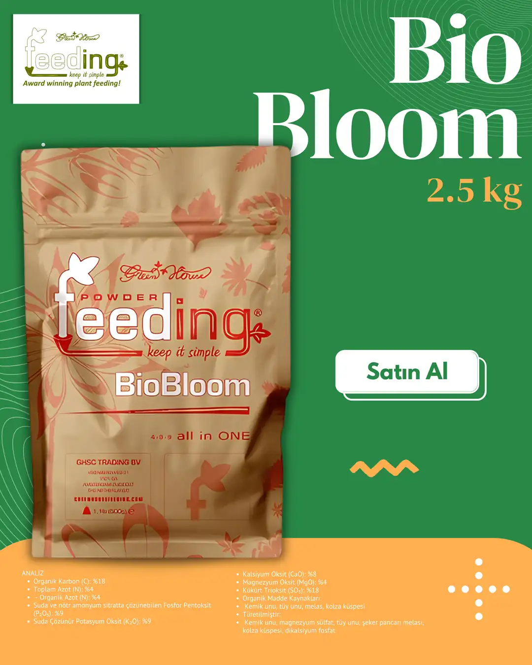 Green House Bio Bloom 2.5 kg - Çiçeklenme ve Meyvelenme