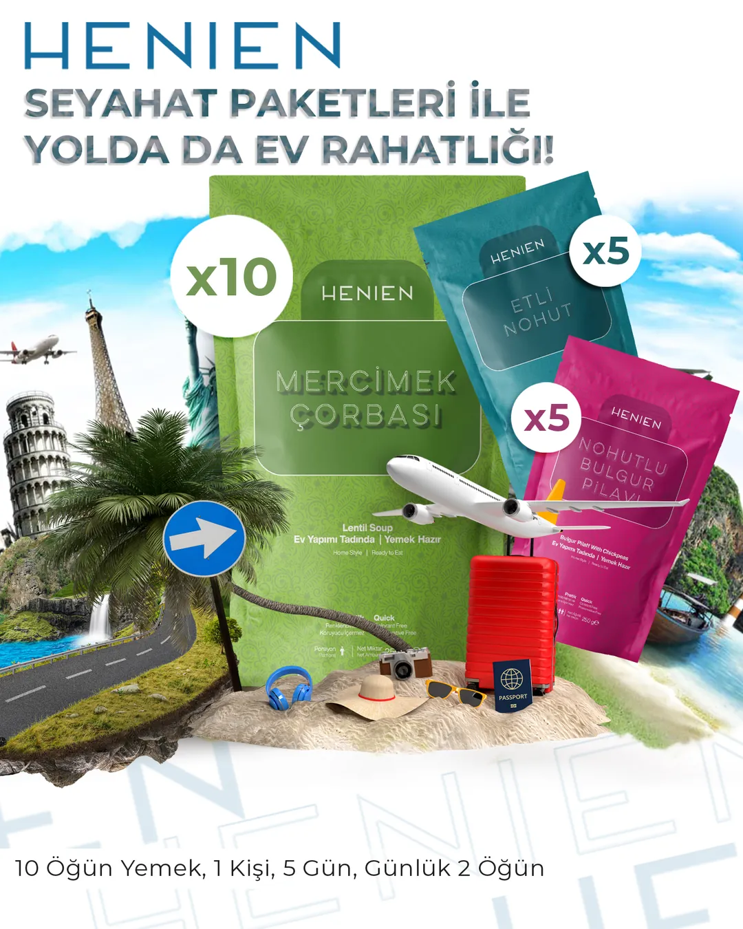 HENIEN Travel Pack (1 person 5 days) | Meat Menu