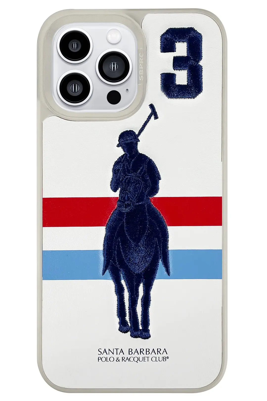 Santa Barbara Polo Racquet Club iPhone 13 Pro Max Garner Deri Kapak - Beyaz
