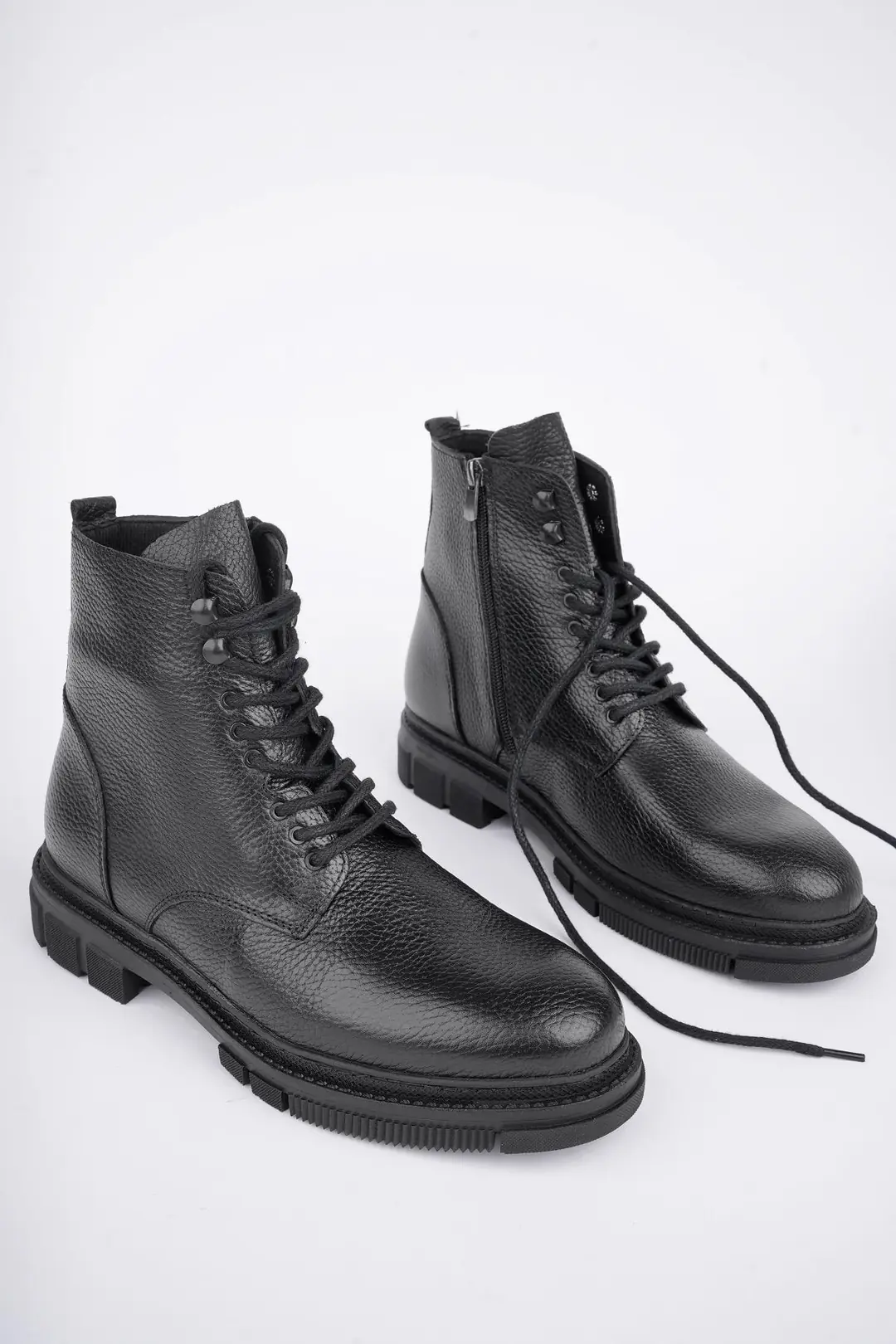 Muggo GABRİEL Garantili Bağcıklı Fermuarlı Hakiki Deri Kaymaz Taban ...