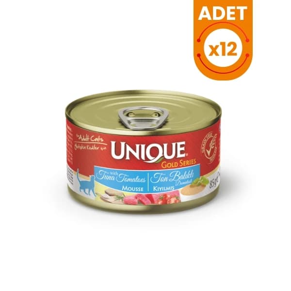 Unique Gold Series Ton Balıklı ve Domatesli Yetişkin Konserve Kedi Mam