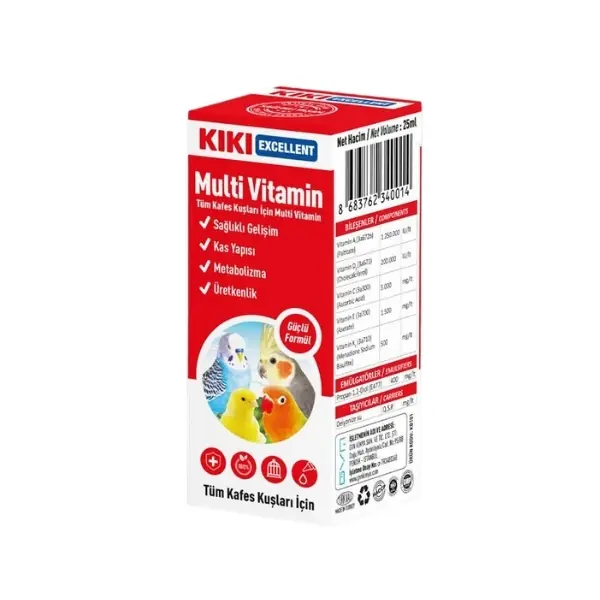 Kiki Excellent Kuşlar için Multi Vitamin Sıvı Damla