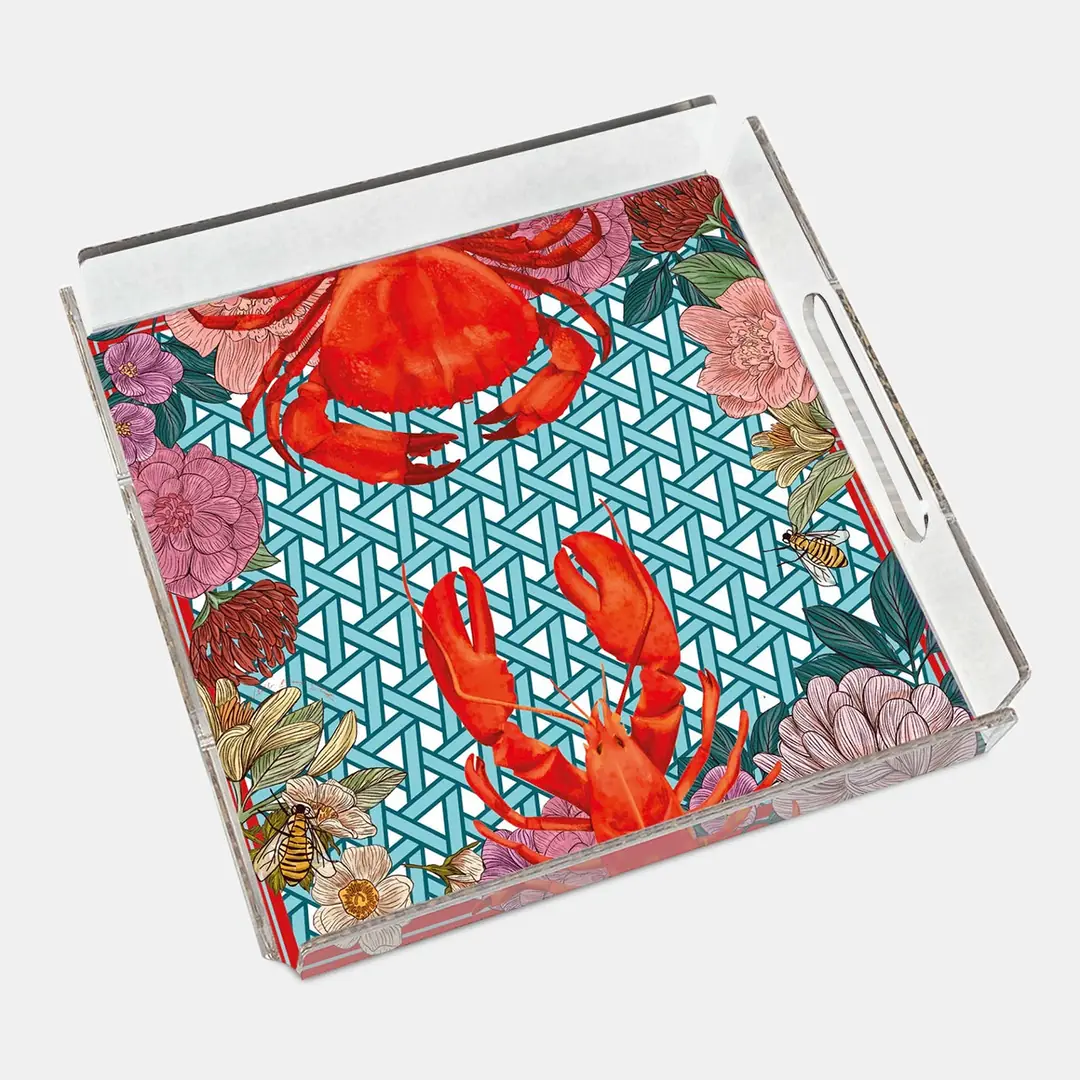 Fiori 52 Hazeran Lobster & Crab 40x40 Akrilik Tepsi