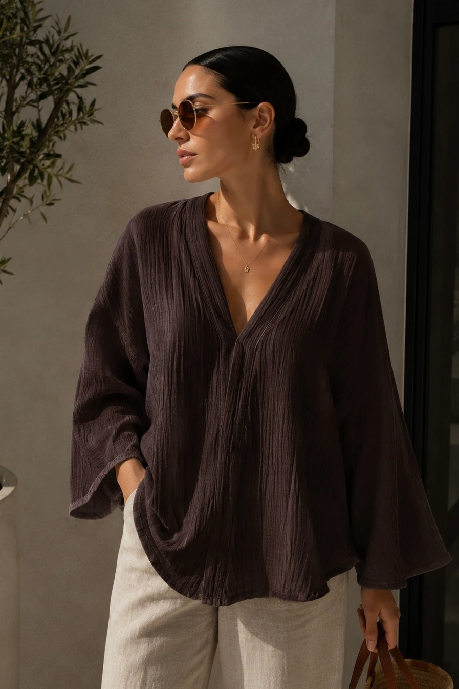 Kadın Müslin Oversize Bluz Salaş Kesim Yazlık Basic Ceket MY3535