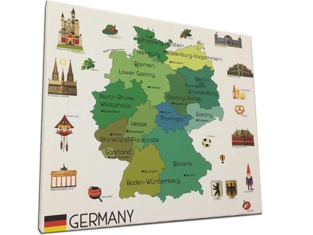 Kanvas Almanya Haritası illustrasyonu