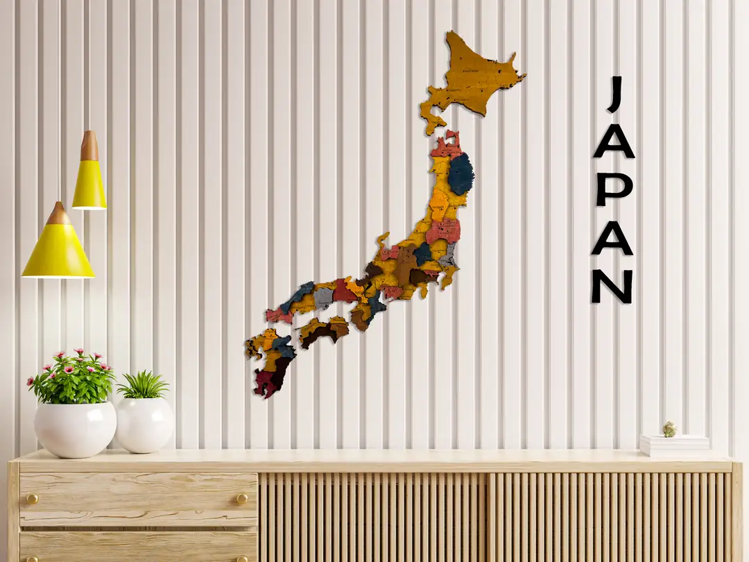 Wooden Japan Map