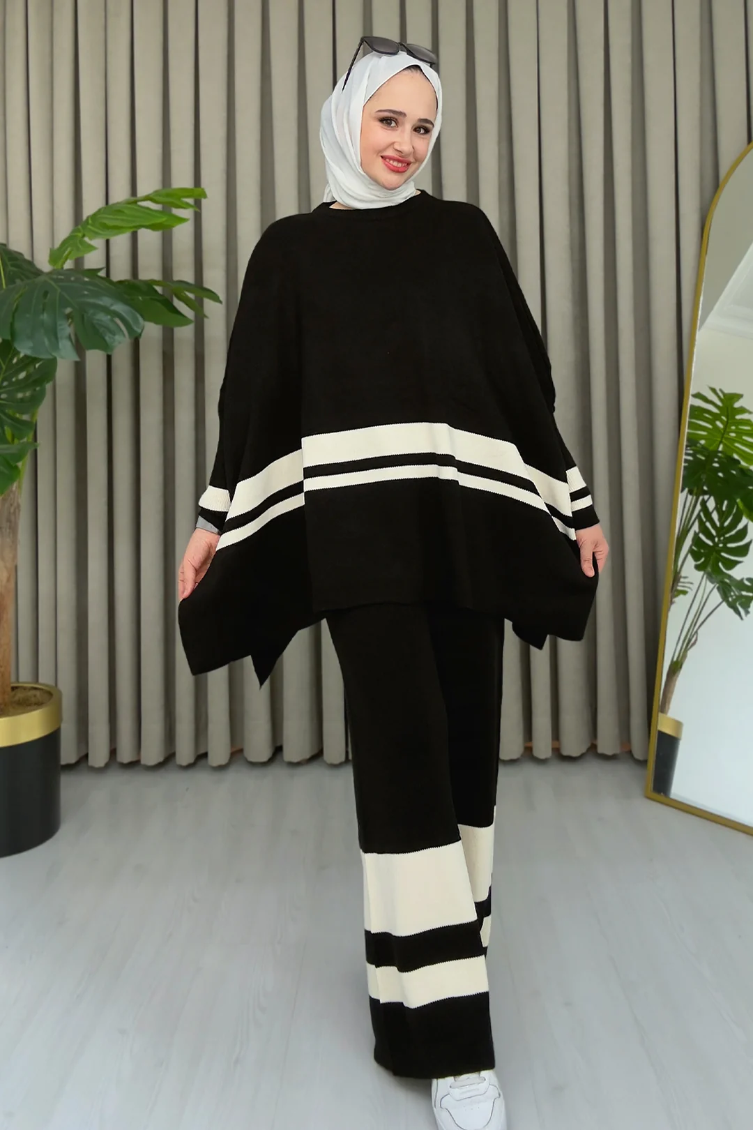 Lady Şeritli Bohem Triko Takım SK-8348