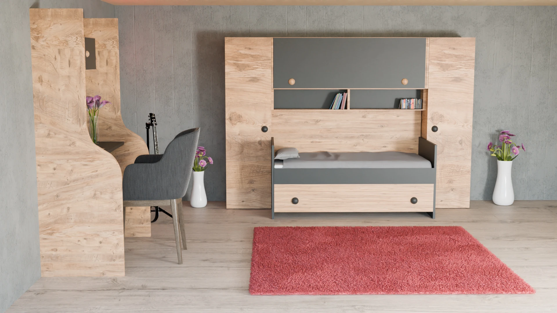 Ranza Modeli R-424 Bol Dolaplı Ranza - Çekmeceli Ranza - Yavrulu Ranza ...
