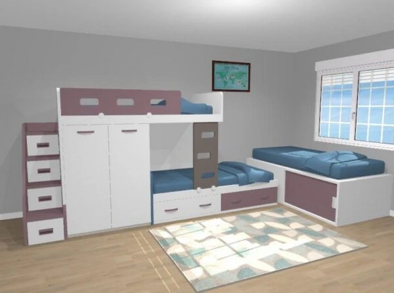 Ranza Modeli R-442 - Bol Dolaplı Ranza - Çekmeceli Ranza - Yavrulu ...