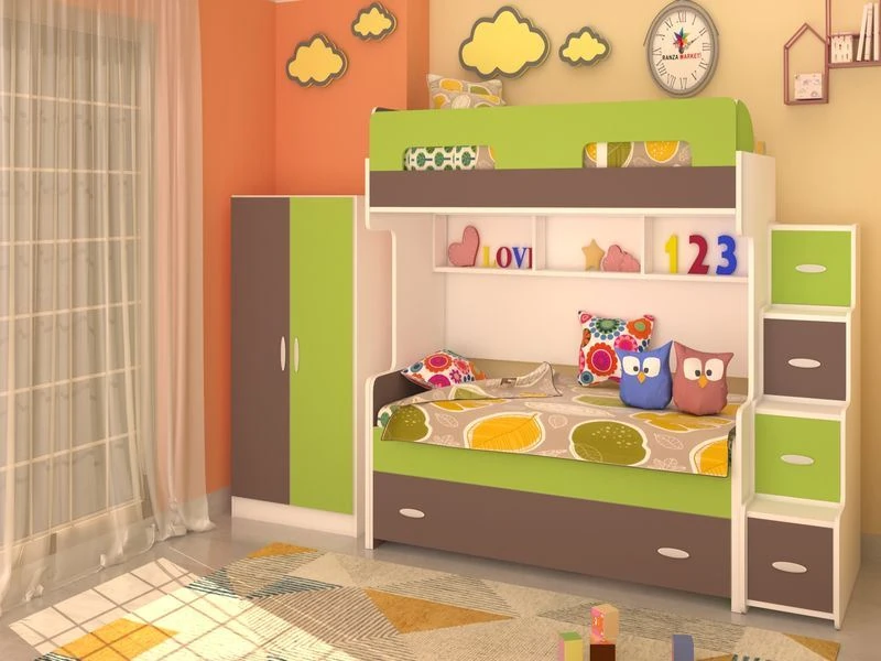 Ranza Modeli R-059 - Bunk Bed with Slide - Bunk Bed with Desk - Bunk ...