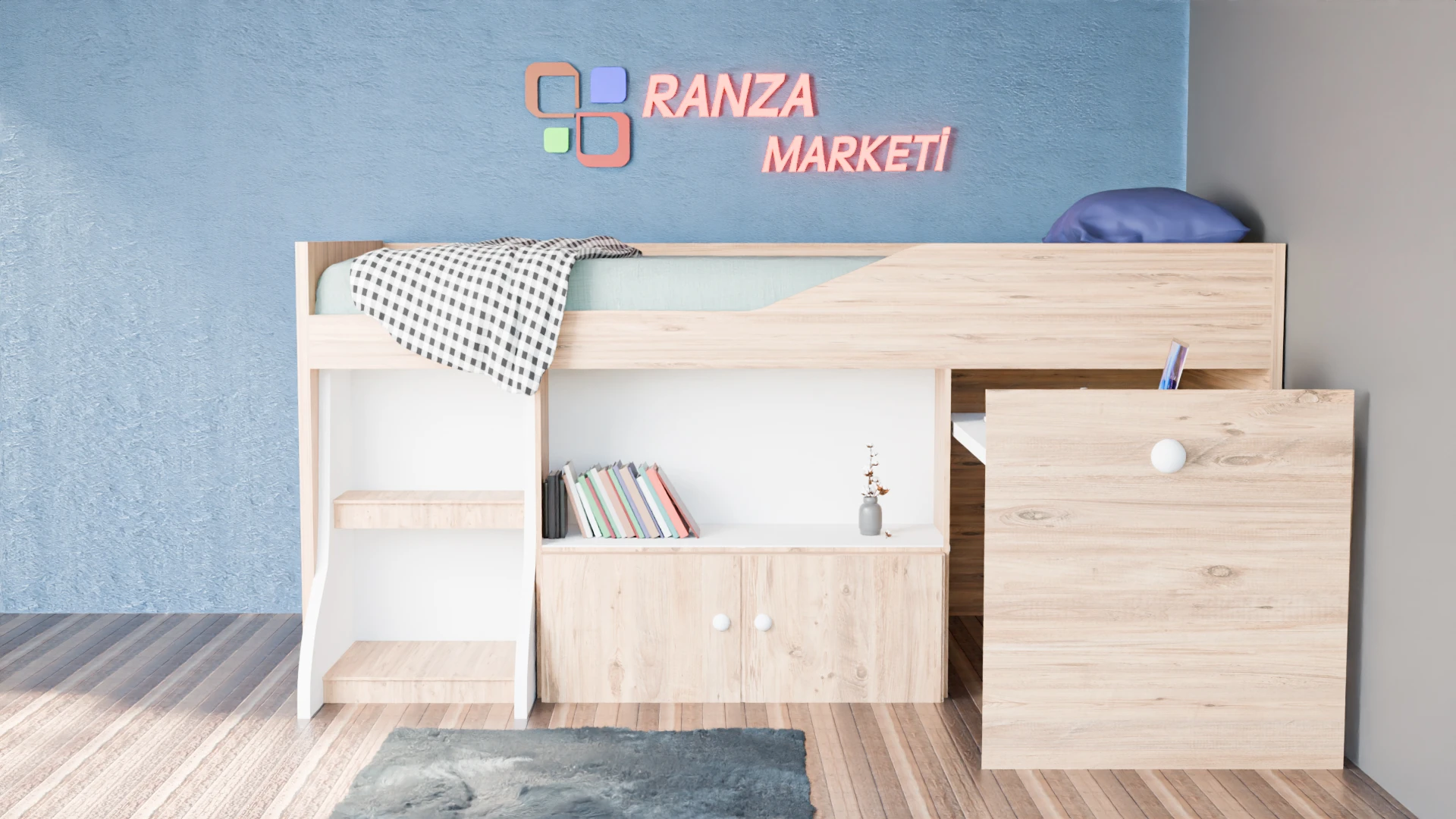 Ranza Modeli R-341 Üç Yataklı Ranza - Ayrılabilir Ranza - İki Yataklı ...