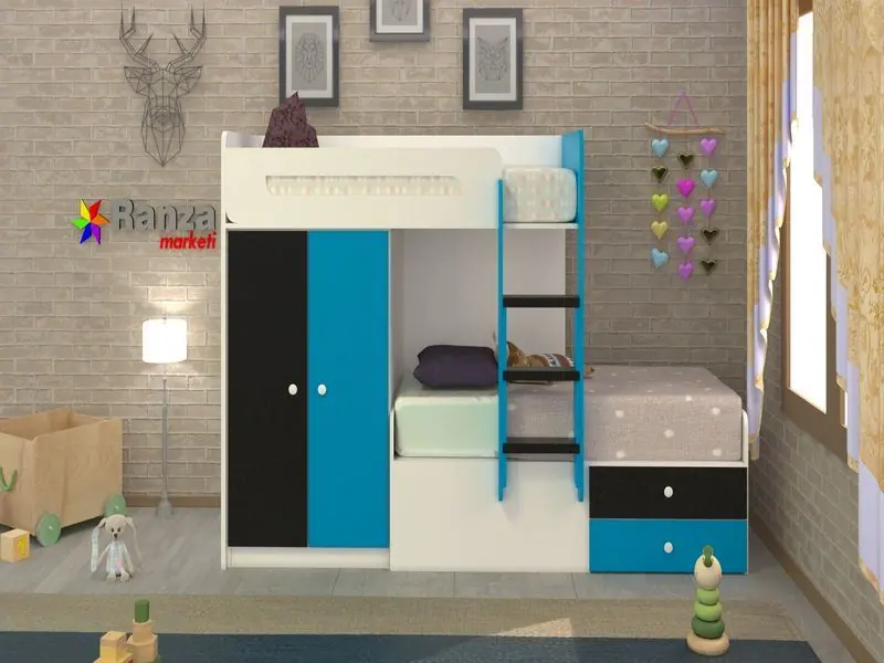 Ranza Modeli R-010 - Bol Dolaplı Ranza - Çekmeceli Ranza - Yavrulu ...