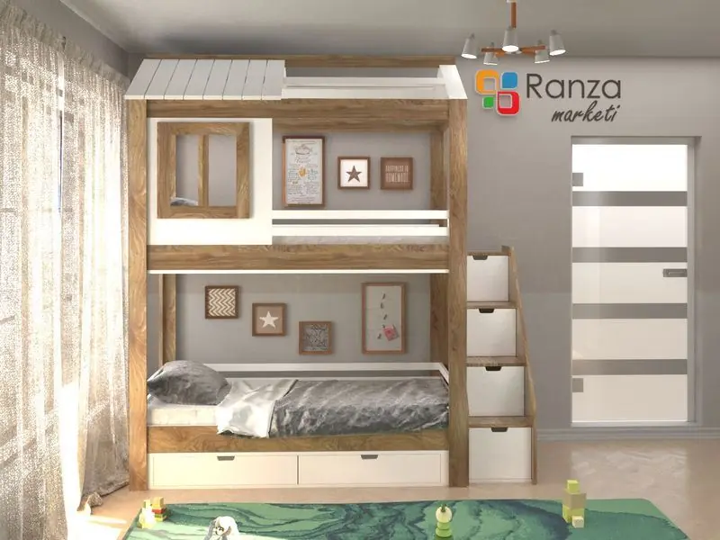 Ranza Modeli R-347 Üç Yataklı Ranza - Ayrılabilir Ranza - İki Yataklı ...