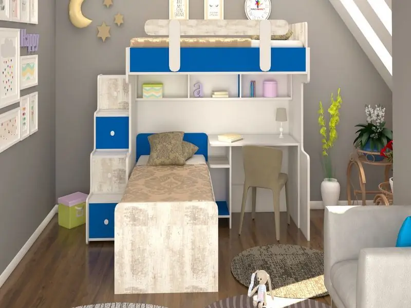 Ranza Modeli R-056 - Merdivenli Ranza - Beş Kişilik Ranza - Üç Kişilik ...