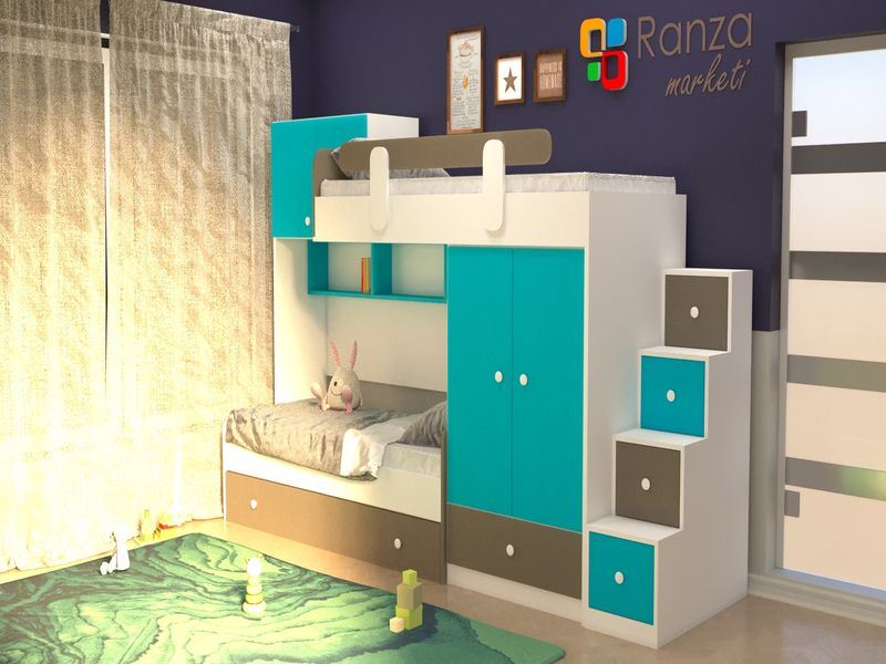 Ranza Modeli R-029 - Bol Dolaplı Ranza - Çok Amaçlı Ranza - Çekmeceli ...