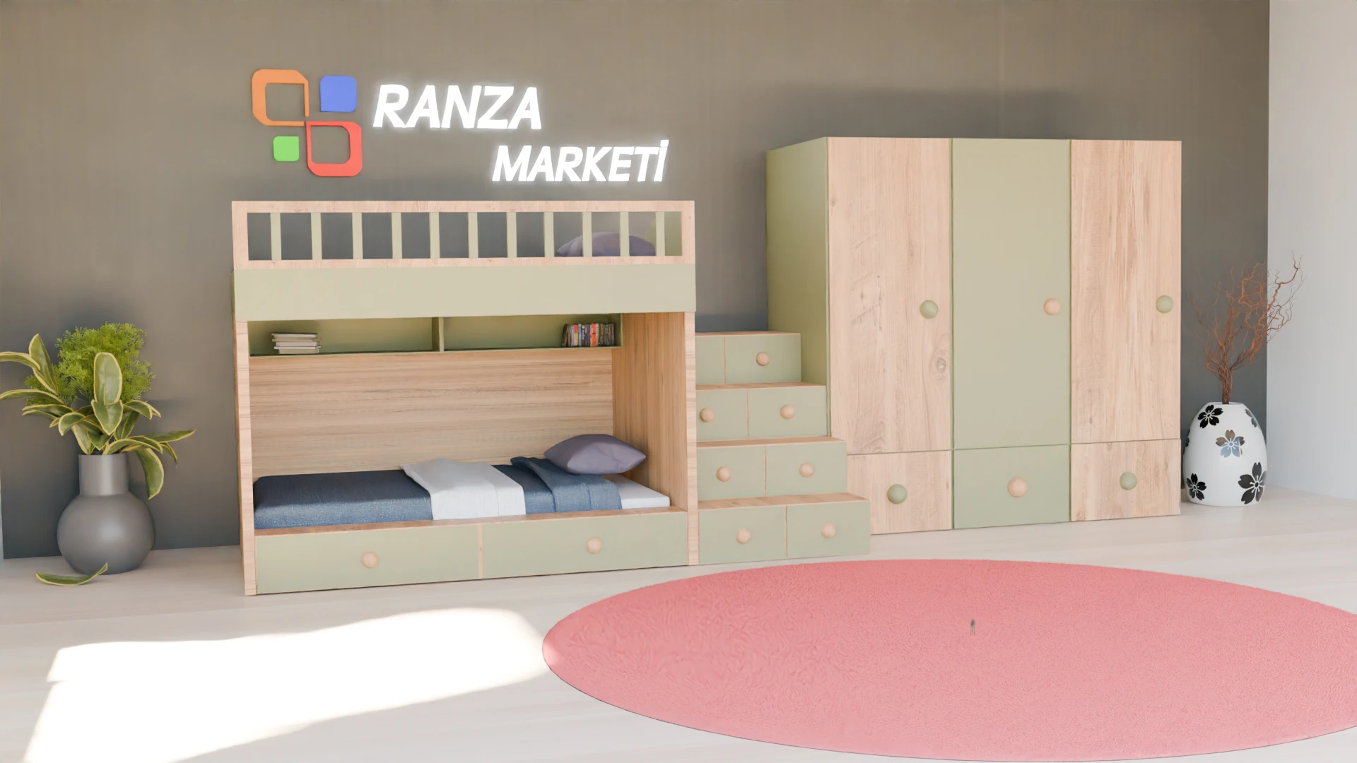 Ranza Modeli R-463- Üç Yataklı Ranza - Ayrılabilir Ranza - İki Yataklı ...