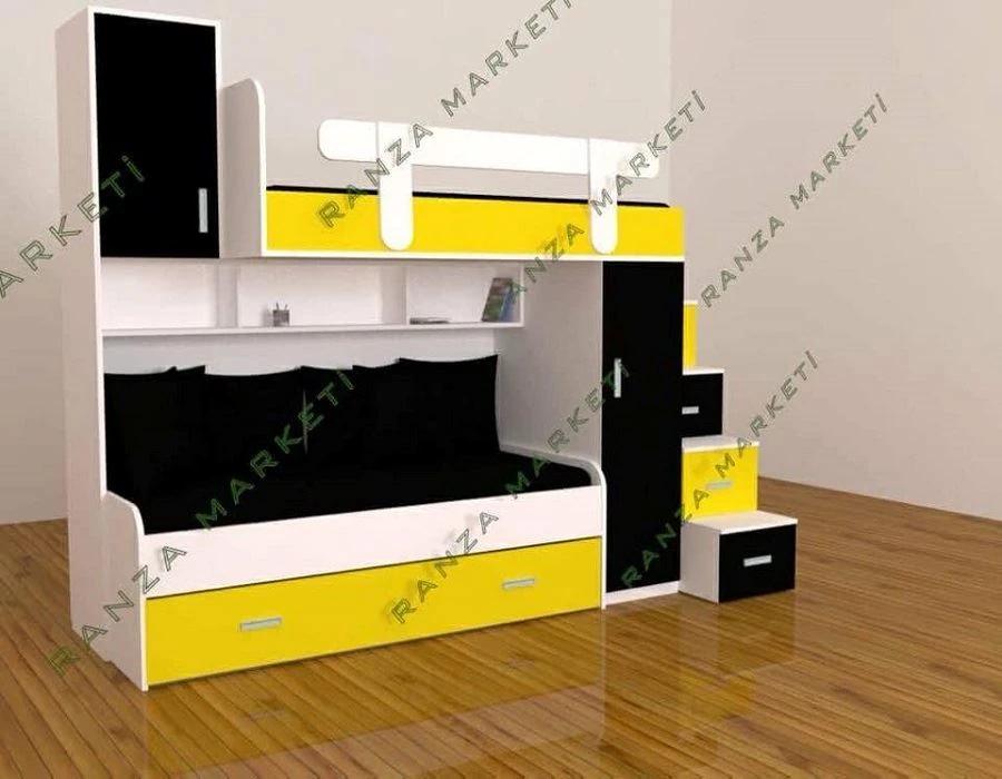 Ranza Modeli R-364 Üç Yataklı Ranza - Ayrılabilir Ranza - İki Yataklı ...