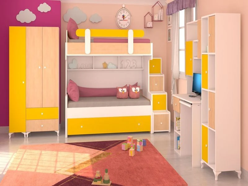 Ranza Modeli R-050 - Merdivenli Ranza - Beş Kişilik Ranza - Üç Kişilik ...