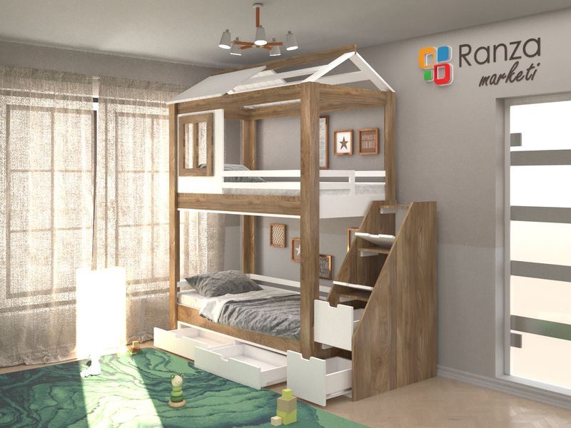 Ranza Modeli R-347 Üç Yataklı Ranza - Ayrılabilir Ranza - İki Yataklı ...