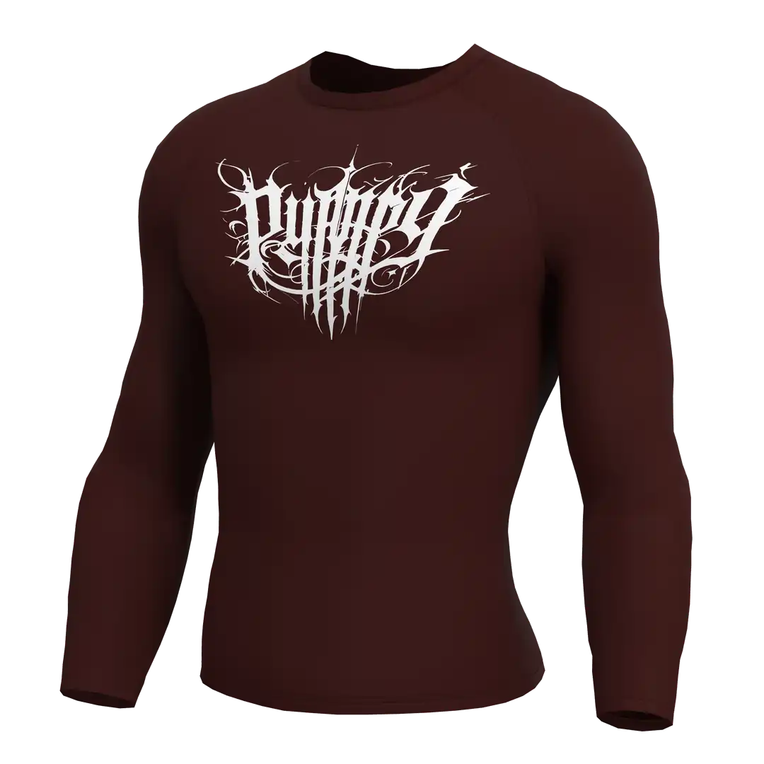 PUMP9 VORTEX Bordo Long Sleeve Compression T-Shirt