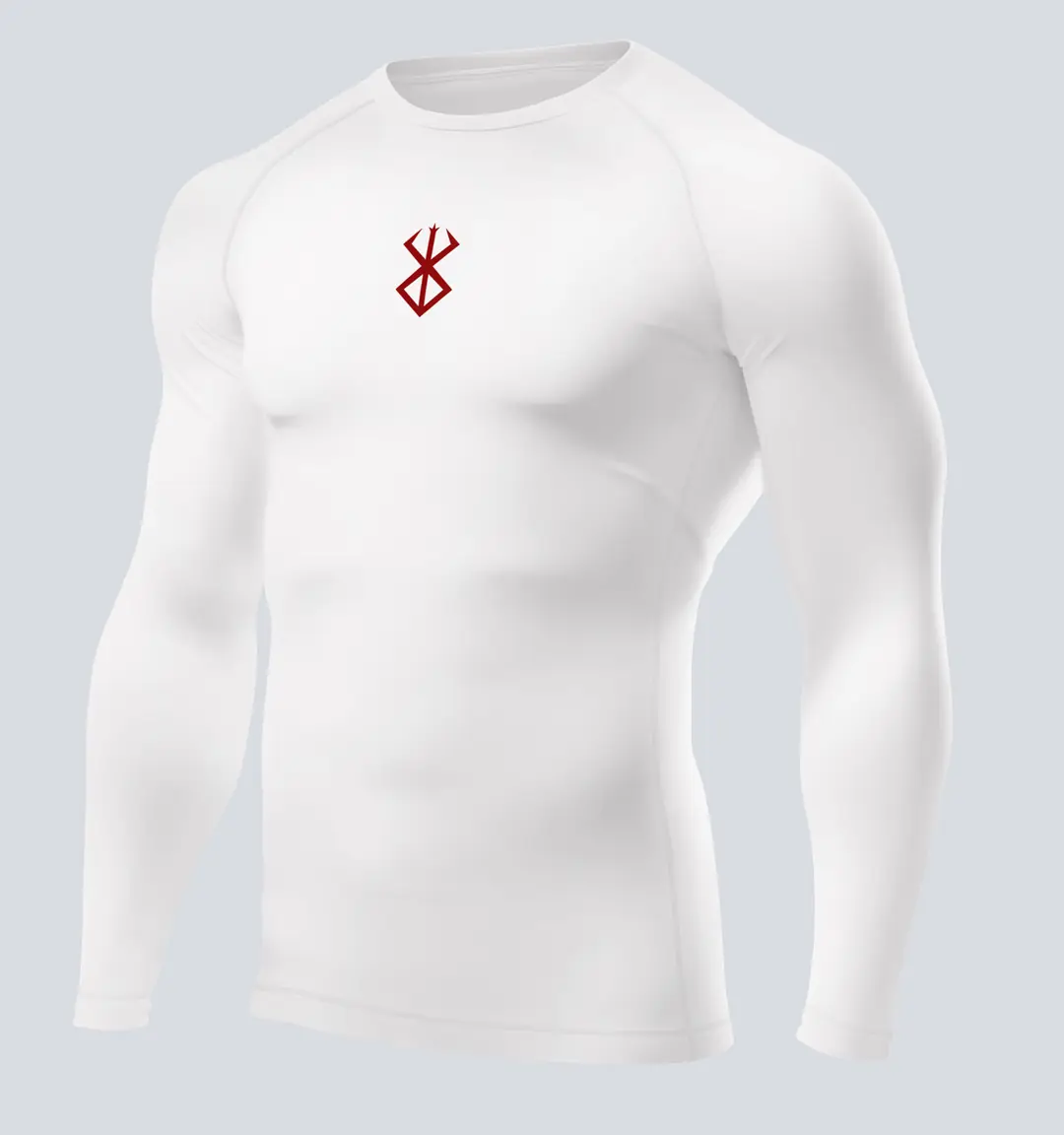PUMP9® - BERSERK Beyaz Long Sleeve Compression T-Shirt