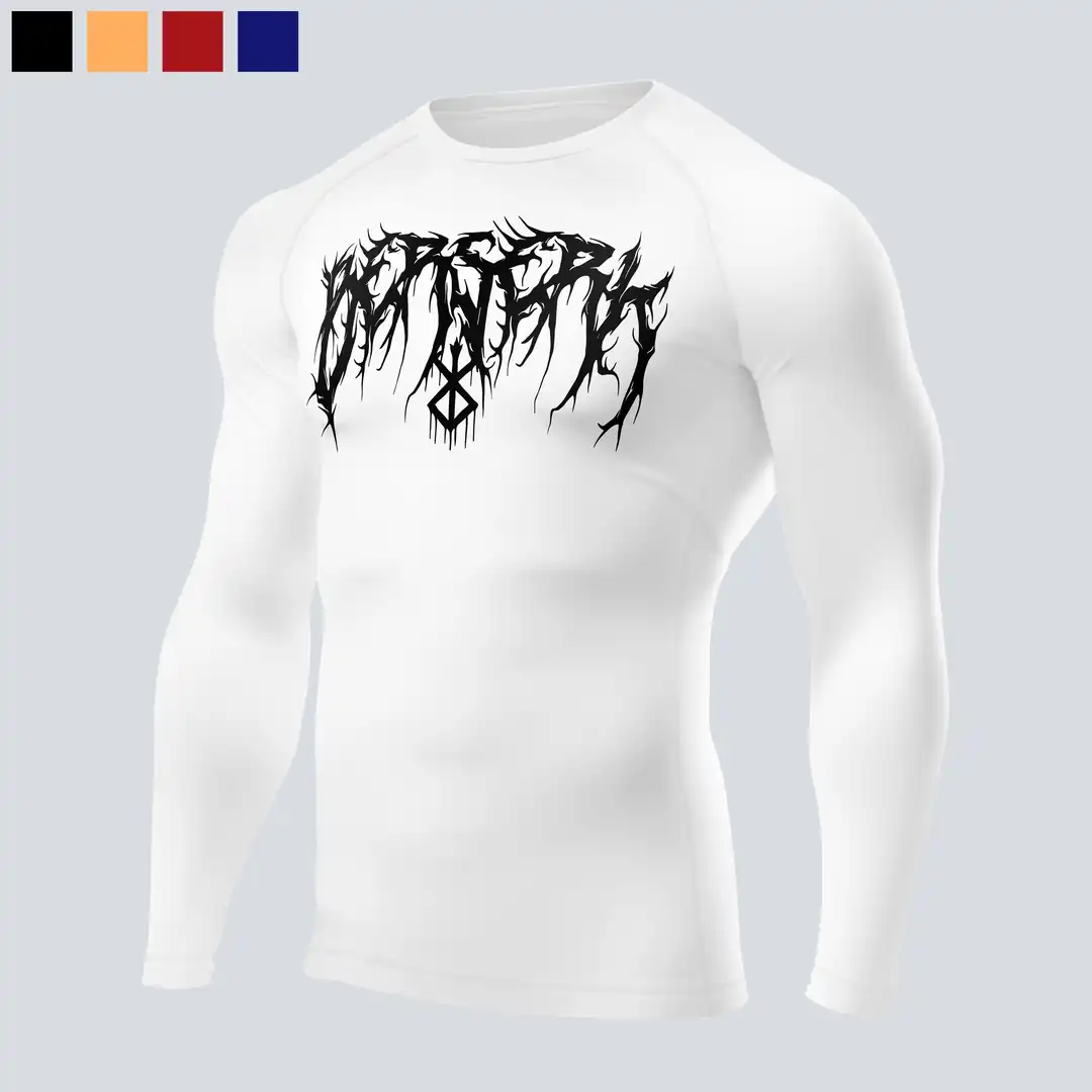 PUMP9® - BERSERK Beyaz Long Sleeve Compression T-Shirt